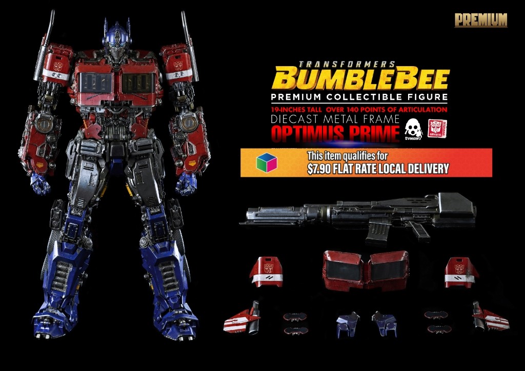 19 inch 48.25cm Threezero Transformers Bumblebee PREMIUM Optimus Prime Premium Collectible ...