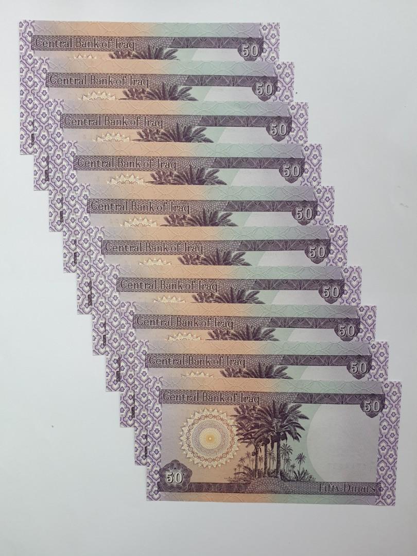 50 Iraq Dinar UNC x 10 notes, Hobbies & Toys, Collectibles ...