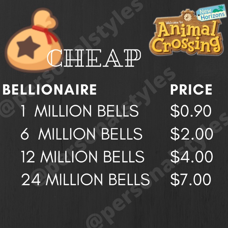 Bells, Animal Crossing New Horizons, ACNH, Video Gaming, Video Game ...