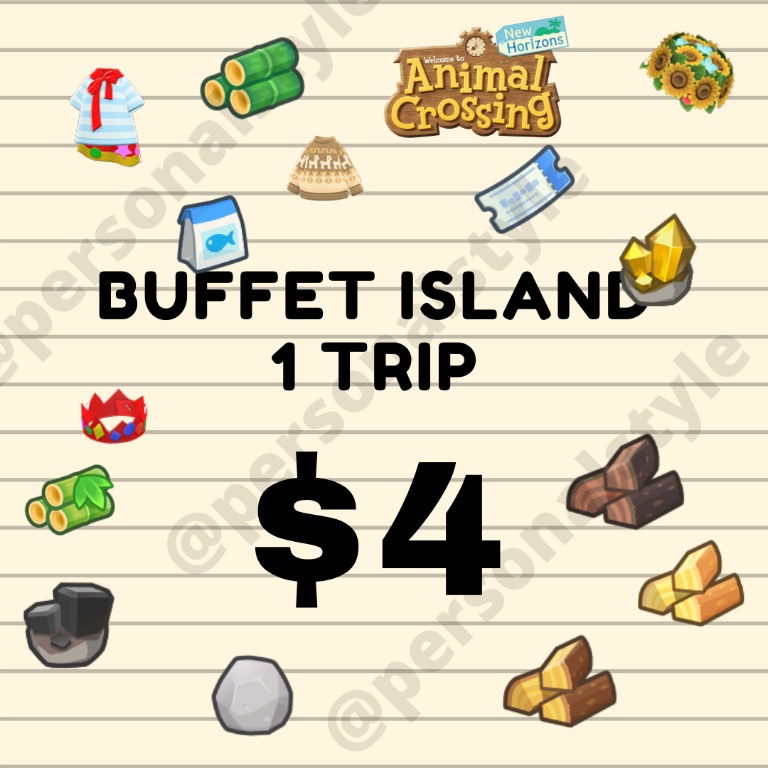Buffet $4, NMT, Bells, Animal Crossing New Horizons, ACNH, Video Gaming ...
