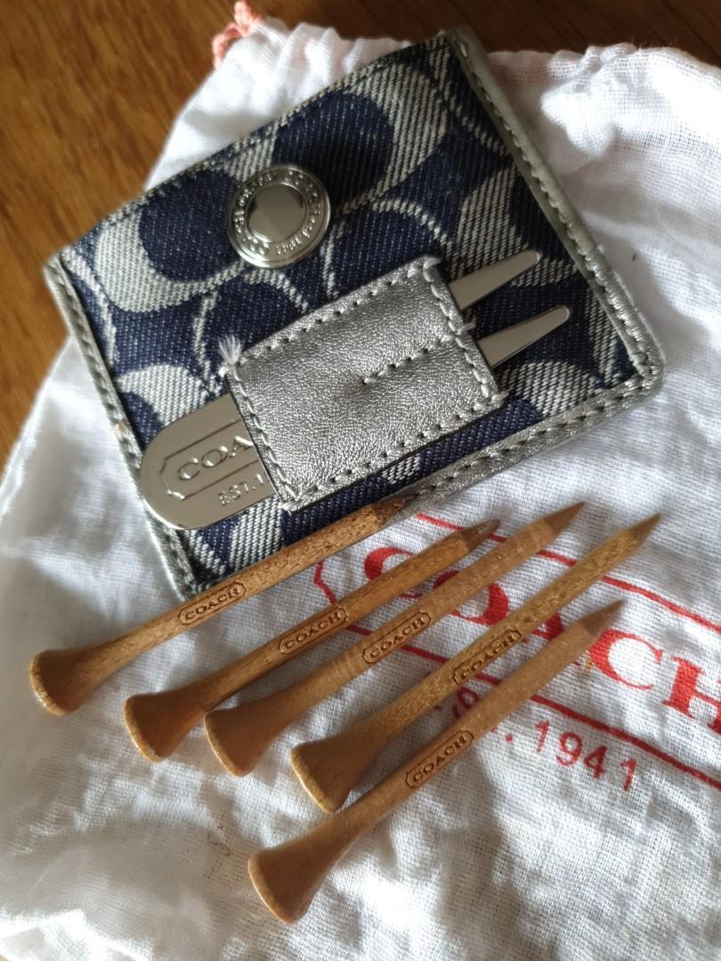 Coach Golf Tee Set Denim Case, Luxury, Accessories on Carousell