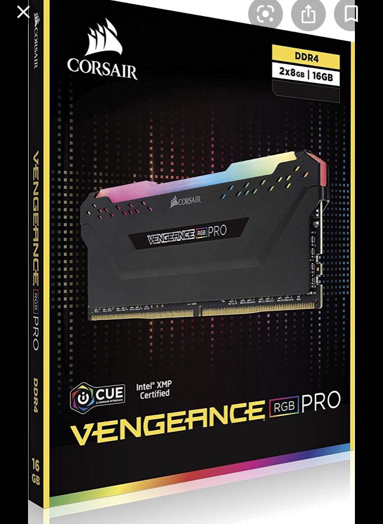 Corsair Vengeance RGB Pro 3200 MHz 16GB, Computers & Tech, Parts ...