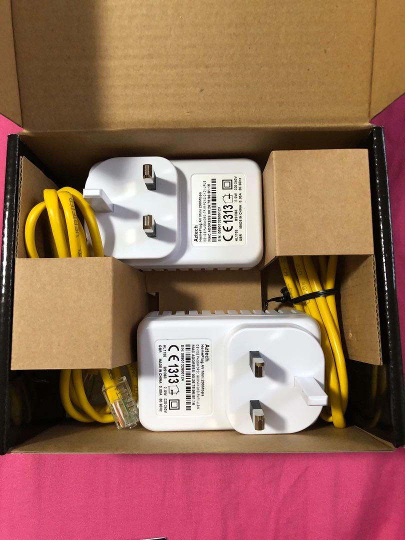 Ethernet Adapter Homeplug HL113E AV200mbps Aztech, Computers & Tech ...