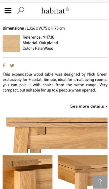 Extendable dining table / work desk, Furniture & Home Living, Furniture ...