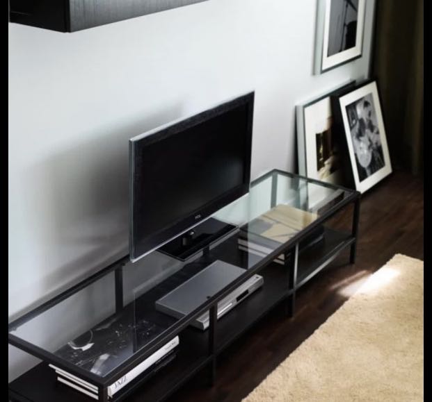 Glass Top TV Console/Bench, Furniture & Home Living, Furniture, TV ...