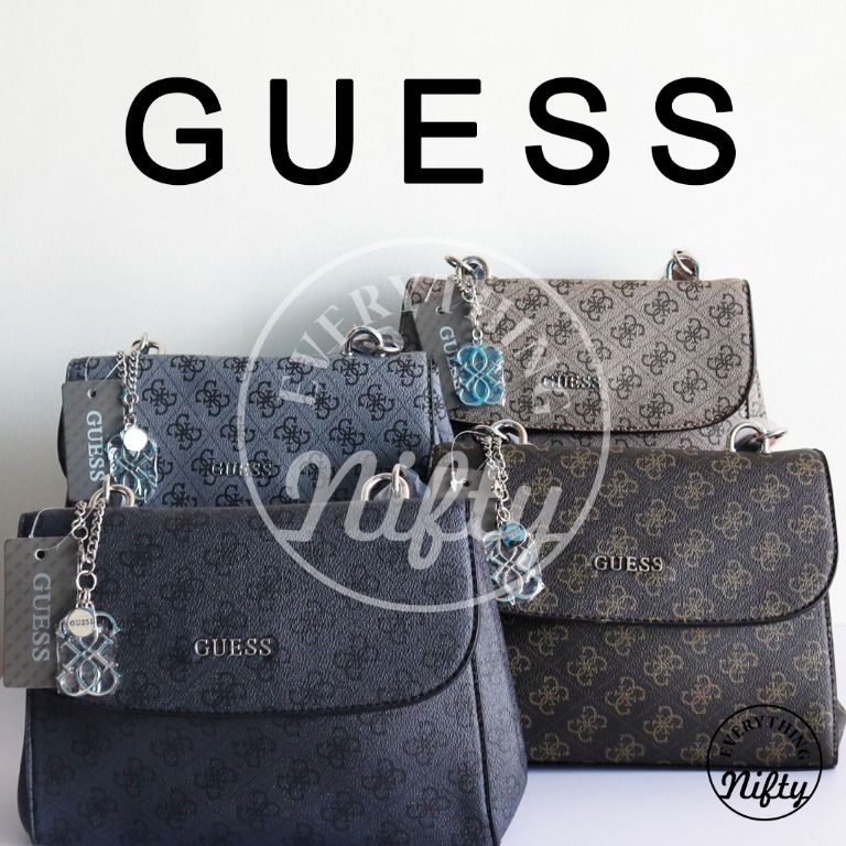 GUESS MONOGRAM TOP HANDLE BAG, Women's Fashion, Bags & Wallets, Purses ...