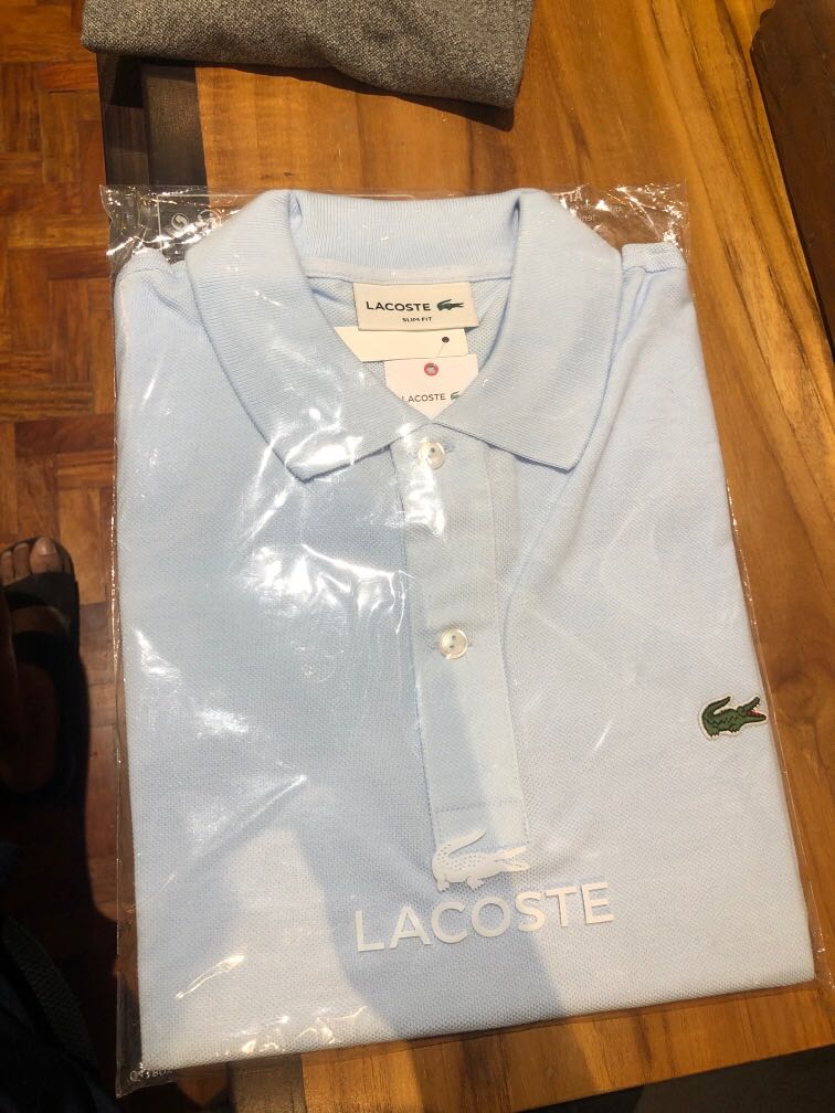 Lacoste Slim Fit Light Blue, Men's Fashion, Tops & Sets, Tshirts & Polo ...