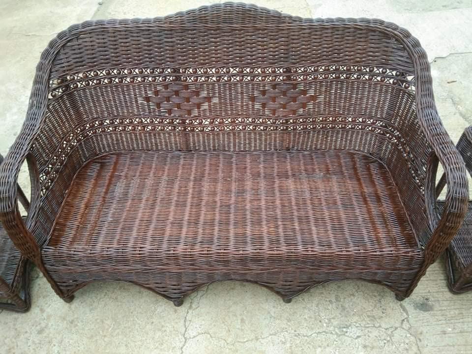 Rattan sala set, Furniture & Home Living, Furniture, Sofas on Carousell