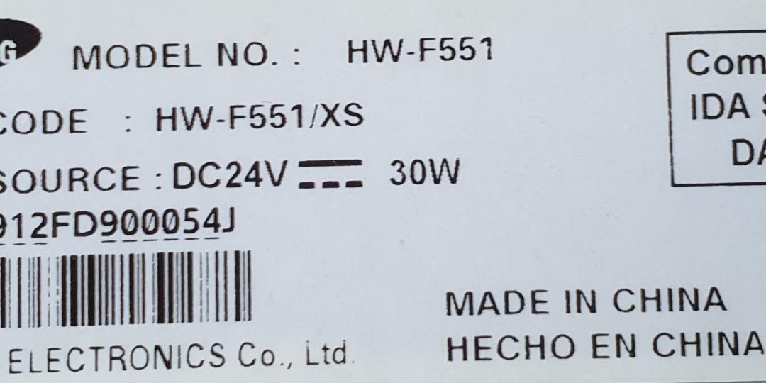 Samsung HW-F551 Soundbar PS-WF551 Subwoofer, Audio, Soundbars, Speakers ...