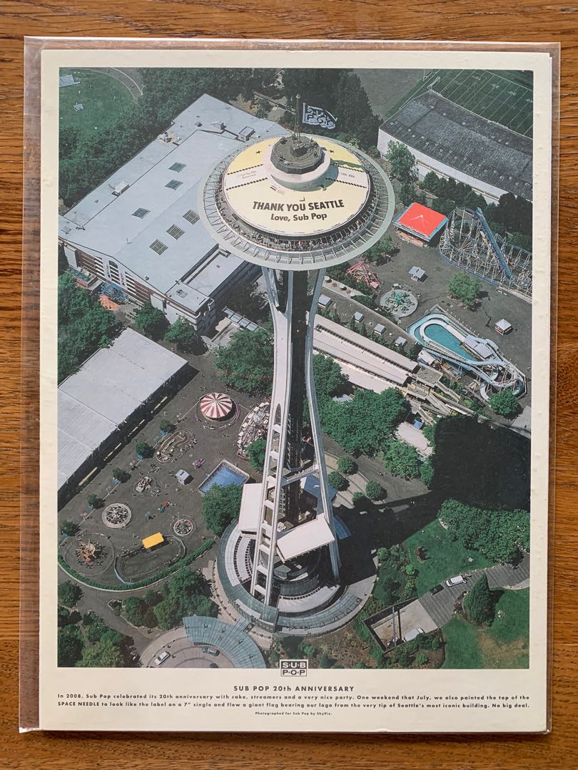 SUB POP 20th Anniversary Limited Edition Print (Seattle Space Needle ...