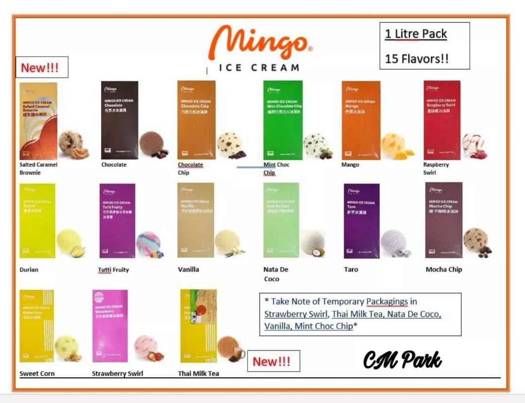 Traditional Ice Cream 1 litre Pack - Mingo / Evergreen, Food & Drinks ...