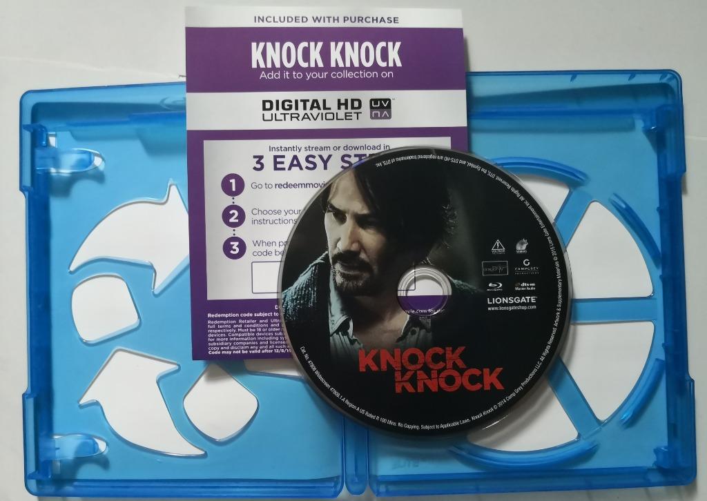 [USA Blu-ray, Digital] Knock Knock, Music & Media, CDs, DVDs & Other Media on Carousell
