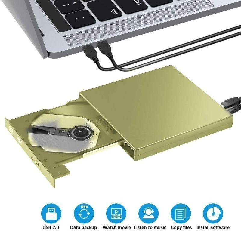USB 2.0 Slim Portable Optical Drive - Black, Electronics, Others on ...