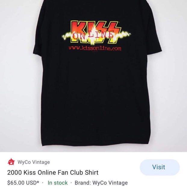 Vintage 2000 Kiss Fan Club Rock Band Shirt, Men's Fashion, Tops & Sets ...