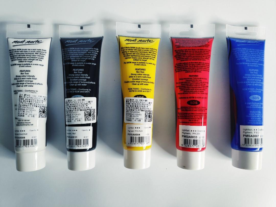 Acrylic paint primary colors X 100ml, Design & Craft, Craft Supplies ...