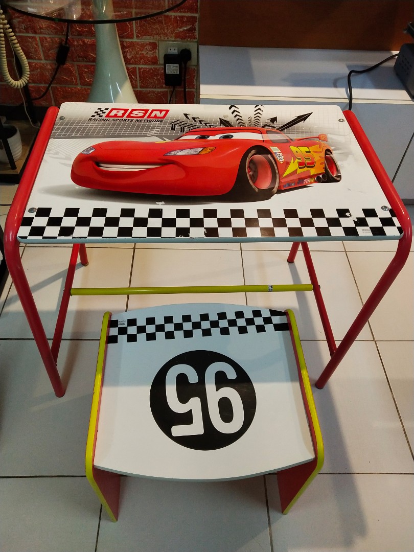 Disney Pixar Cars Table, Chair and Toy box, Babies & Kids, Baby Nursery ...