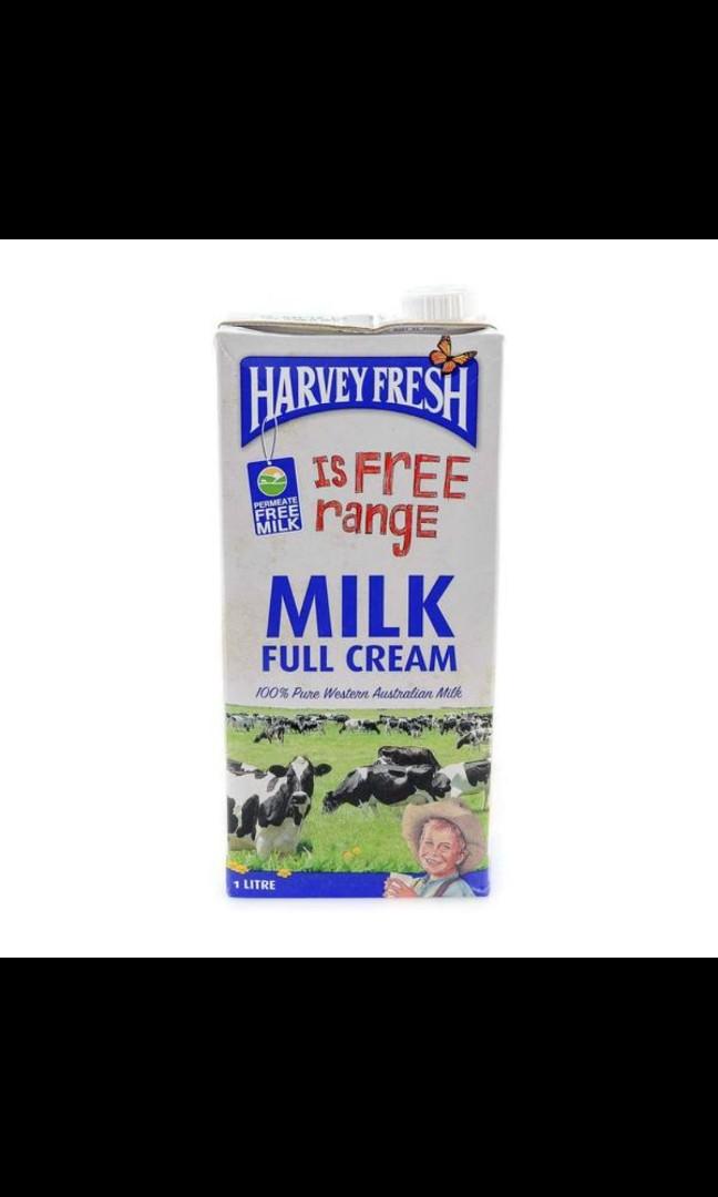 Harvey fresh full cream milk 1L, Health & Nutrition, Health Supplements ...