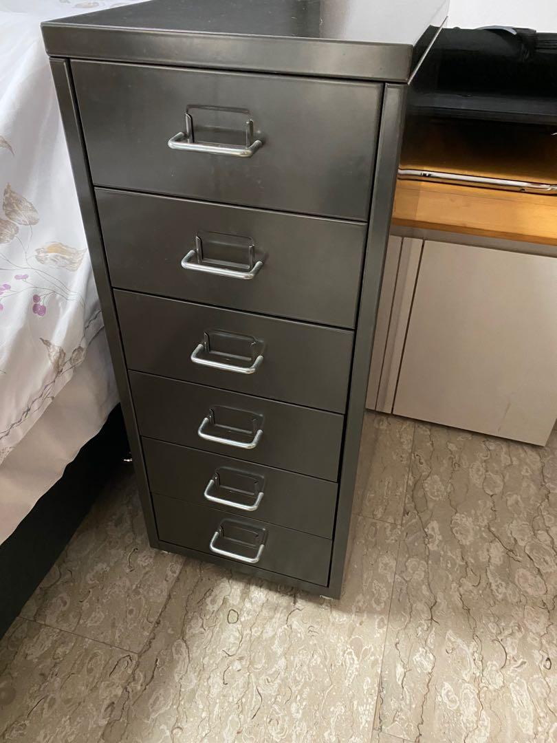 Assembled HELMER Drawer unit on wheels (Dark Grey), Furniture & Home ...