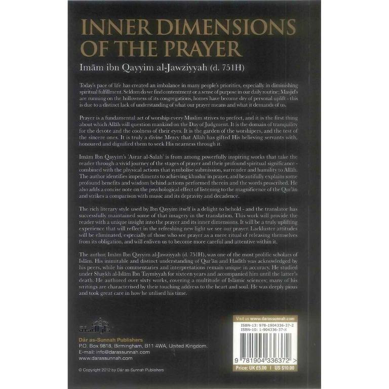 Inner Dimensions of the Prayer- Imam Ibn Al-Qayyim Al-Jawziyyah ...