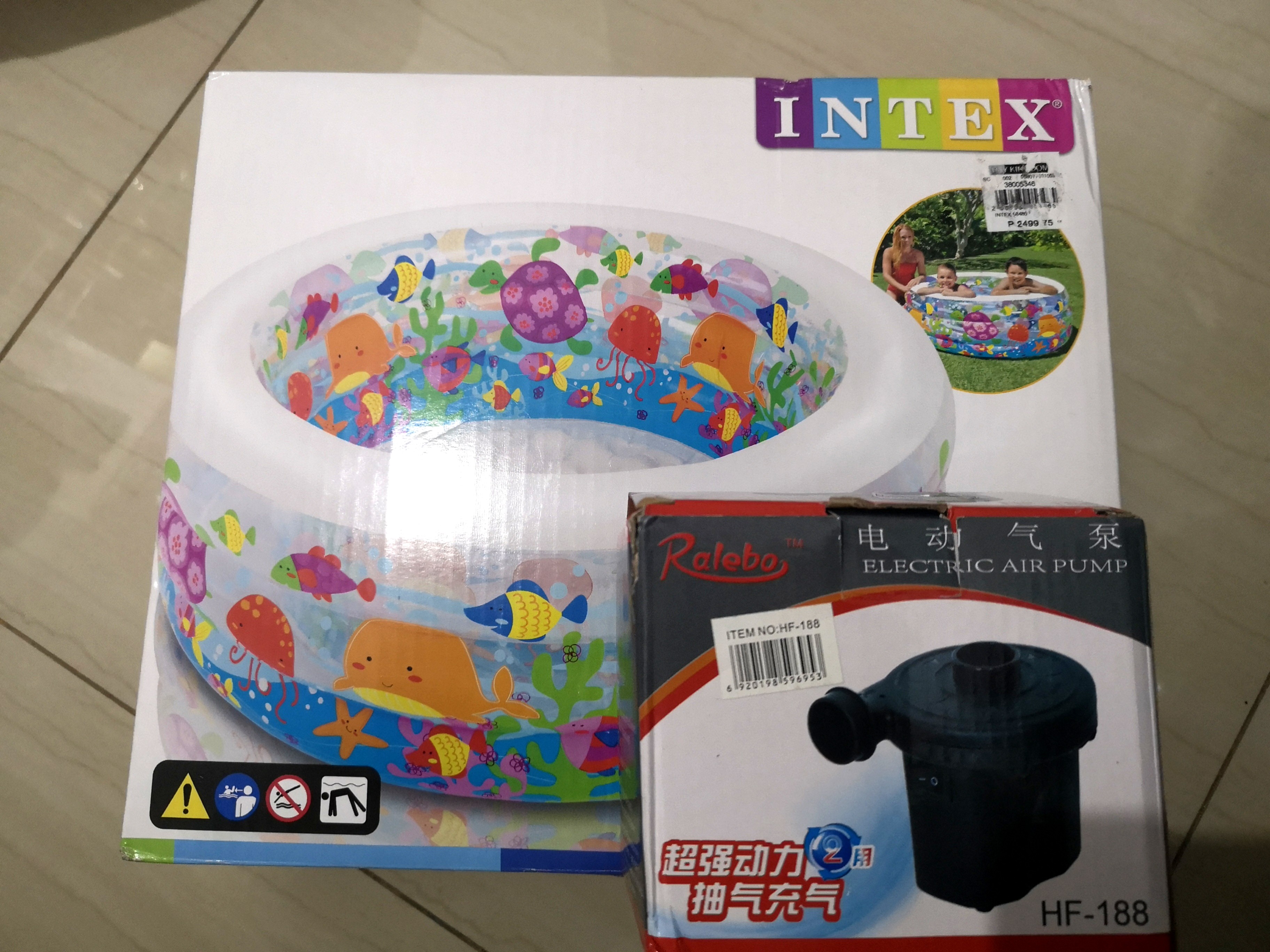 INTEX Aquarium Round Pool with Electric Pump, Babies & Kids, Baby ...