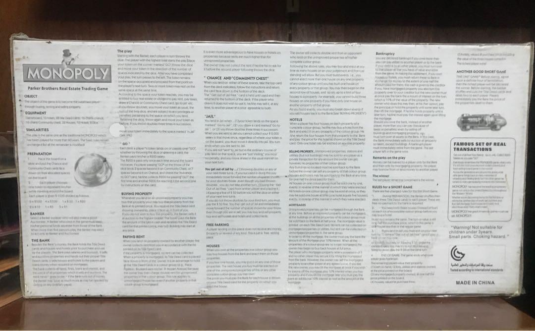 Monopoly boardgame bootleg, Hobbies & Toys, Toys & Games on Carousell