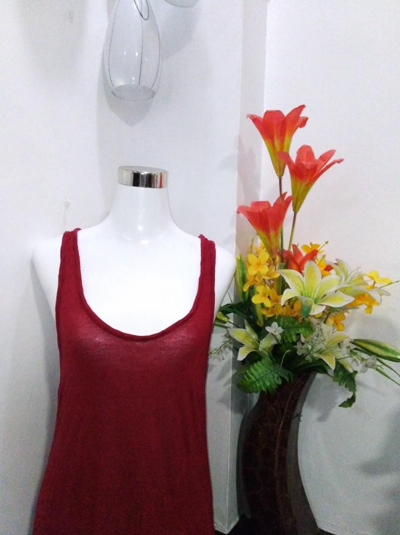 Pambahay Red Maxi Dress Bestida Everyday Dress Medium - Large, Women's ...