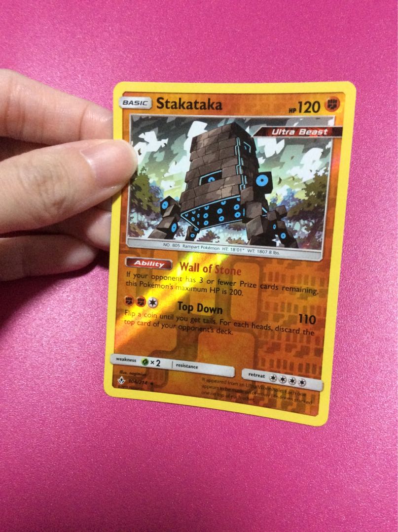 Pokemon stakataka Card, Toys & Games, Board Games & Cards on Carousell