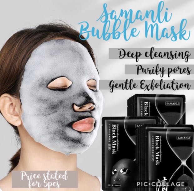 Samanli Bubble Mask, Beauty & Personal Care, Face, Face Care on Carousell