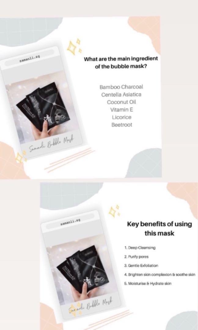 Samanli Bubble Mask, Beauty & Personal Care, Face, Face Care on Carousell