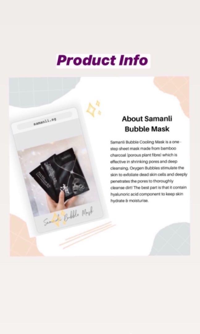 Samanli Bubble Mask, Beauty & Personal Care, Face, Face Care on Carousell