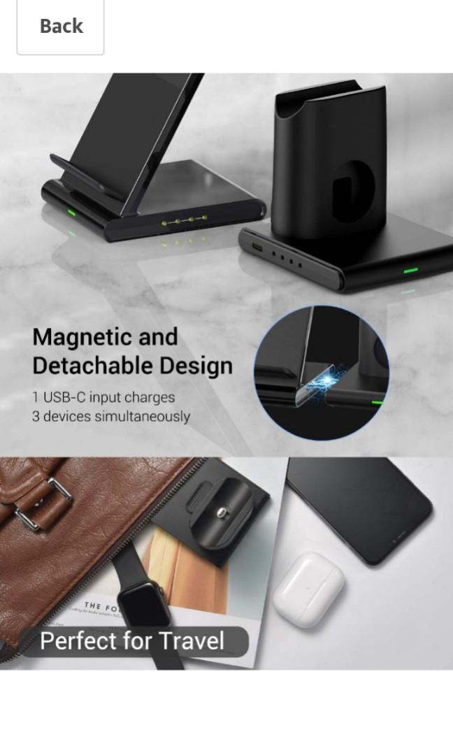 Seneo Wireless Charger 3 in 1, Mobile Phones & Gadgets, Mobile & Gadget ...