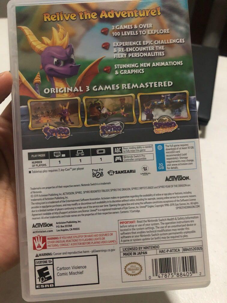 Spyro switch game, Video Gaming, Video Games, Nintendo on Carousell