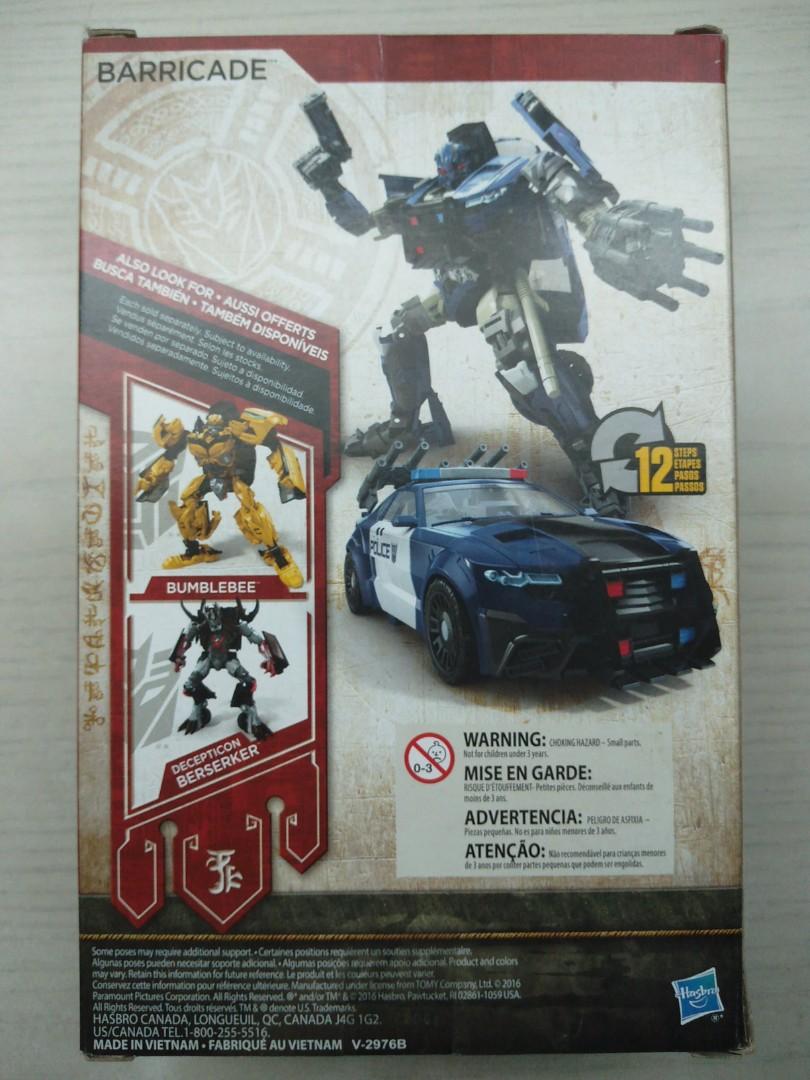 Transformers The Last Knight TLK Deluxe Barricade (Limited Edition ...