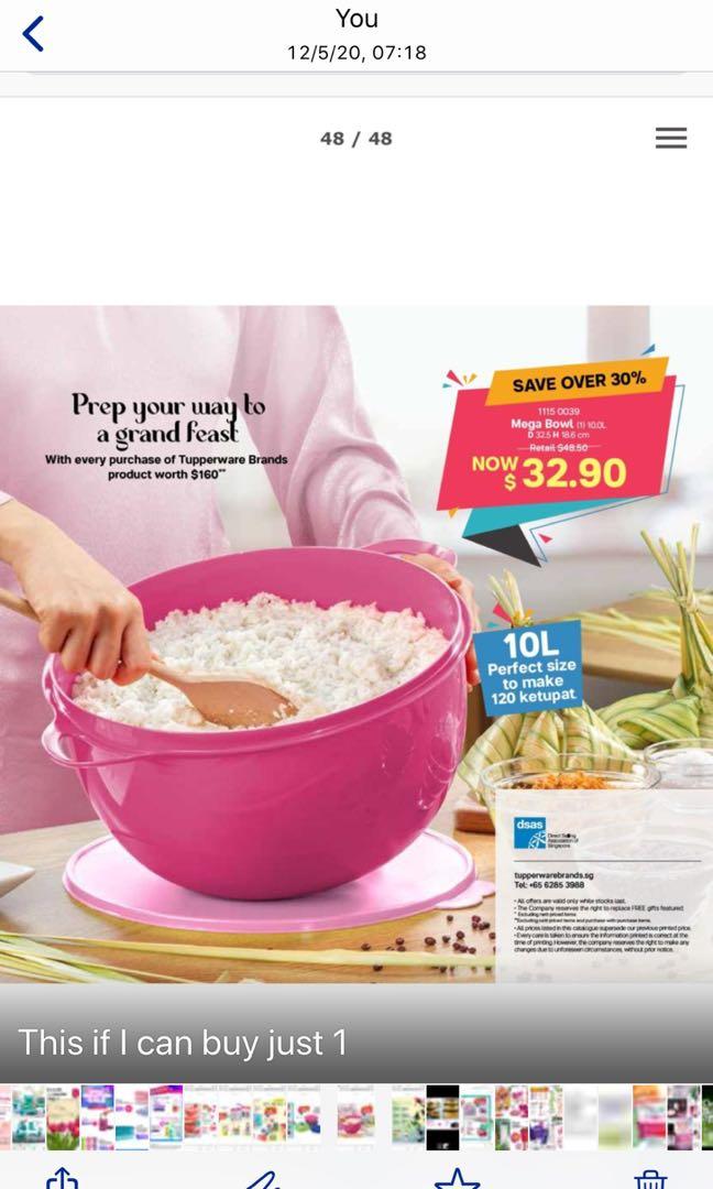 Tupperware mega bowl, Furniture & Home Living, Kitchenware & Tableware, Pitchers & Dispensers on ...