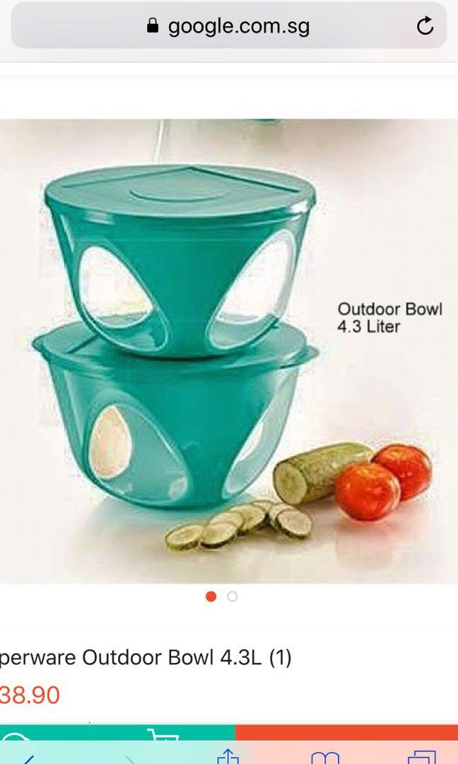Tupperware Outdoor Bowl (1) 4.3L, Furniture & Home Living, Kitchenware ...