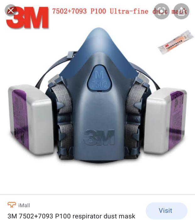 3M half facepiece mask respirator 7501 series, Health & Nutrition ...