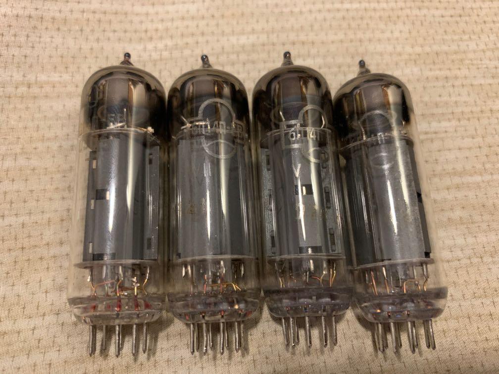 4 x 6P14P-EV (upgraded milspec EL84)tubes. Matched quad. Gold grid NOS ...