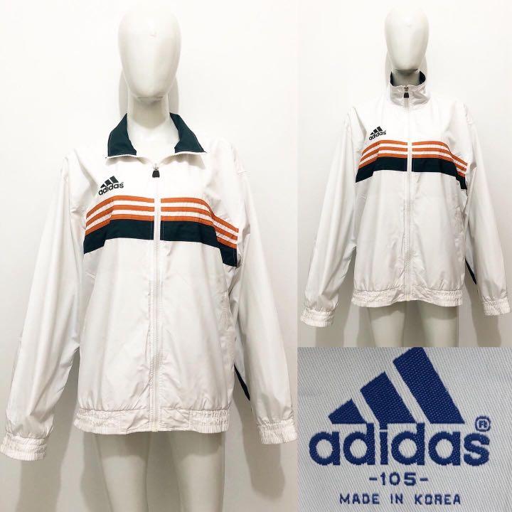 Adidas white track jacket jaket, Fesyen Pria, Pakaian , Baju Luaran di ...
