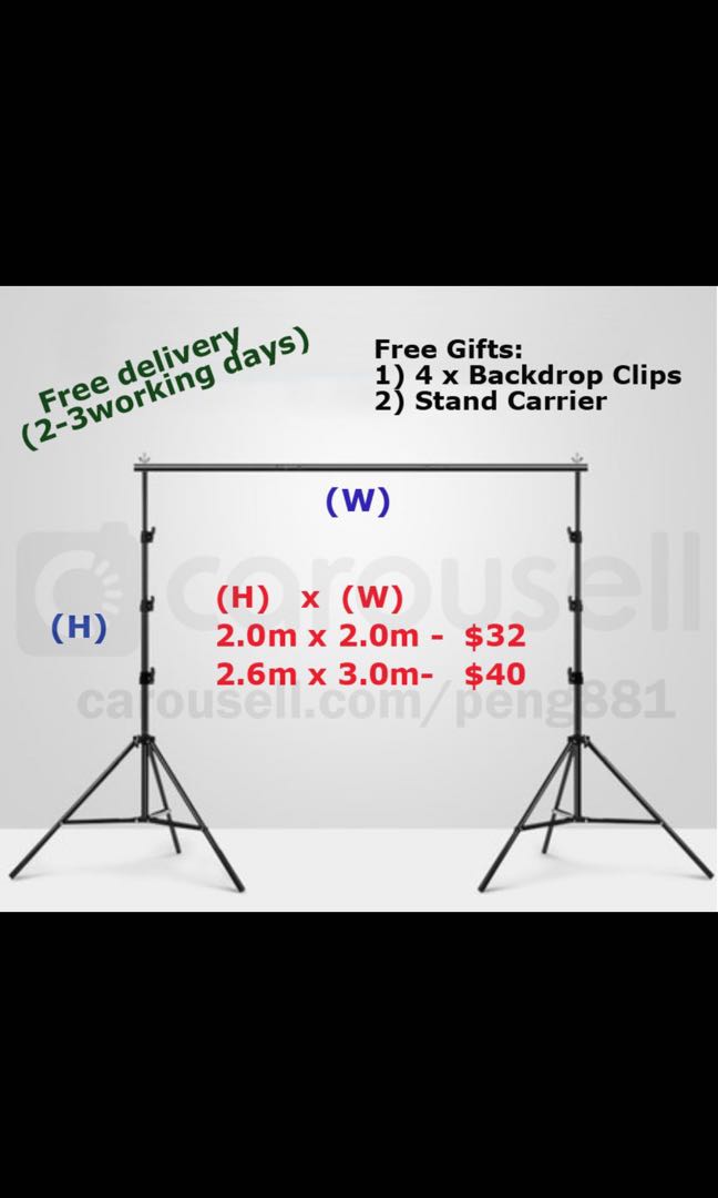 Backdrop Stand, Photography, Photography Accessories, Lighting & Studio ...