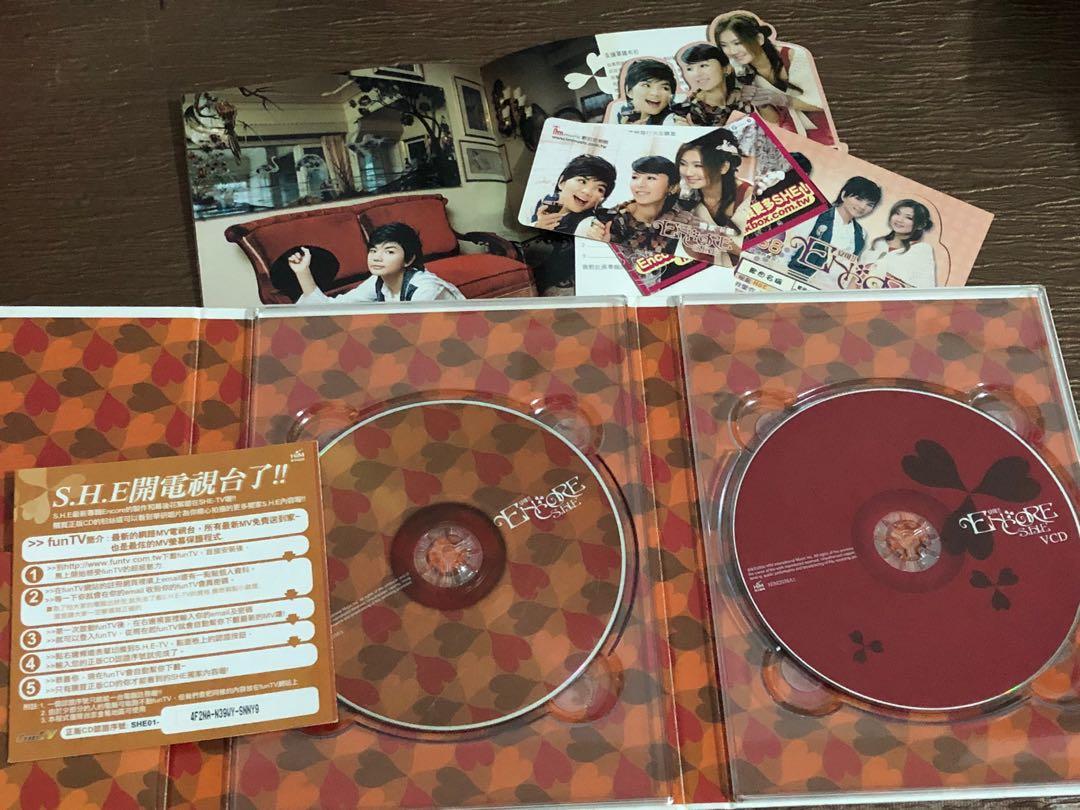 二手CD－SHE S.H.E ENCORE 安可 CD+VCD, 興趣及遊戲, 音樂, 樂譜在旋轉拍賣