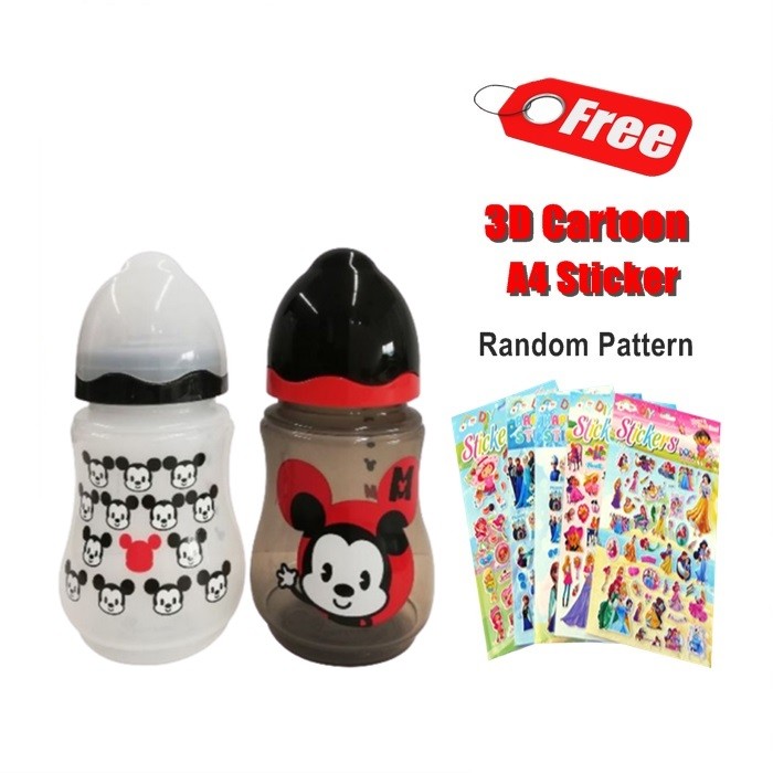 Disney Baby Mickey Limited Edition 9oz Wide Neck Milk Bottle [Twin Pack ...