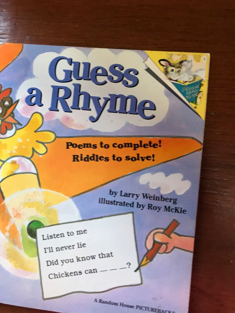 Guess a Rhyme Book poems and riddles, Hobbies & Toys, Books & Magazines ...
