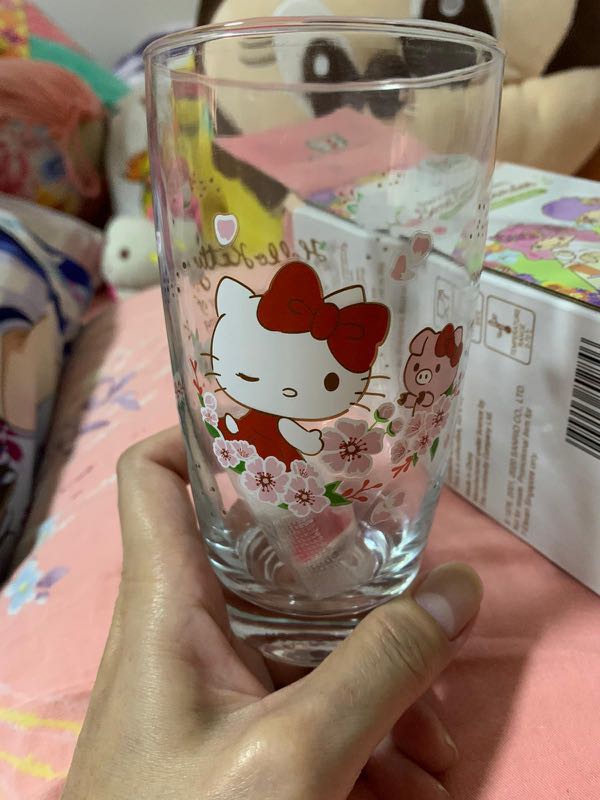 Hello Kitty Glass Cup, Everything Else on Carousell