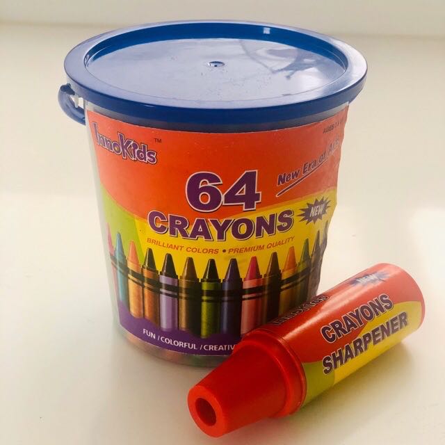 Innovative Kids 64 pcs Crayons in a bucket with Crayon Sharpener ...