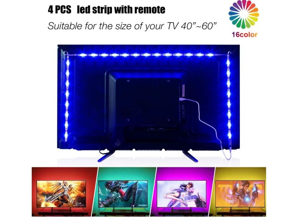 Led Strips Lights 2m USB TV Backlight Kit with Remote, Furniture, Home ...