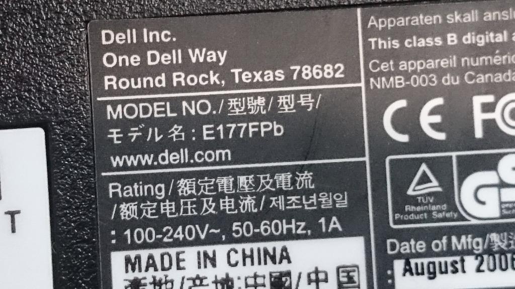 Monitor DELL LCD 17" E177FPb, Computers & Tech, Parts & Accessories ...