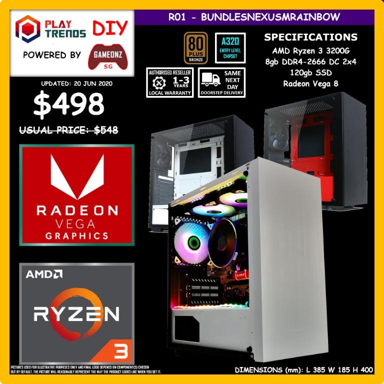 MULTI-AD NEXUSM RAINBOW GAMING PC BUILDS AMD RYZEN 3 3200G 3100 3300X 5 ...