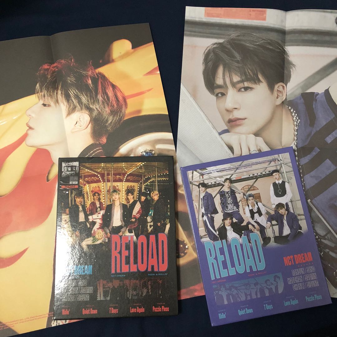 NCT DREAM RELOAD ridin’ and rollin’ album only + jeno posters!, Hobbies ...