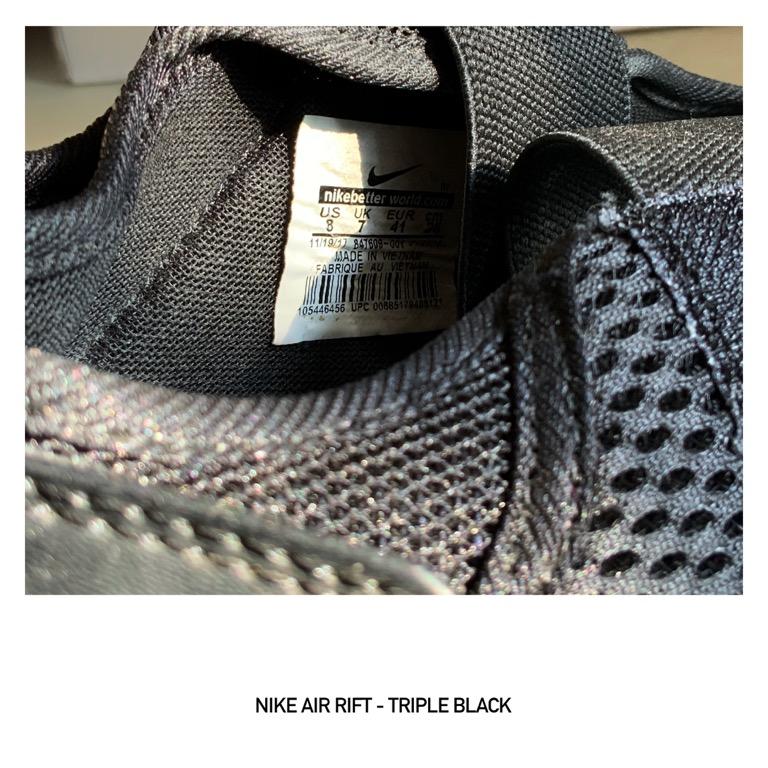NIKE AIR RIFT (NINJA) - TRIPLE BLACK, Fesyen Pria, Sepatu , Sneakers di ...