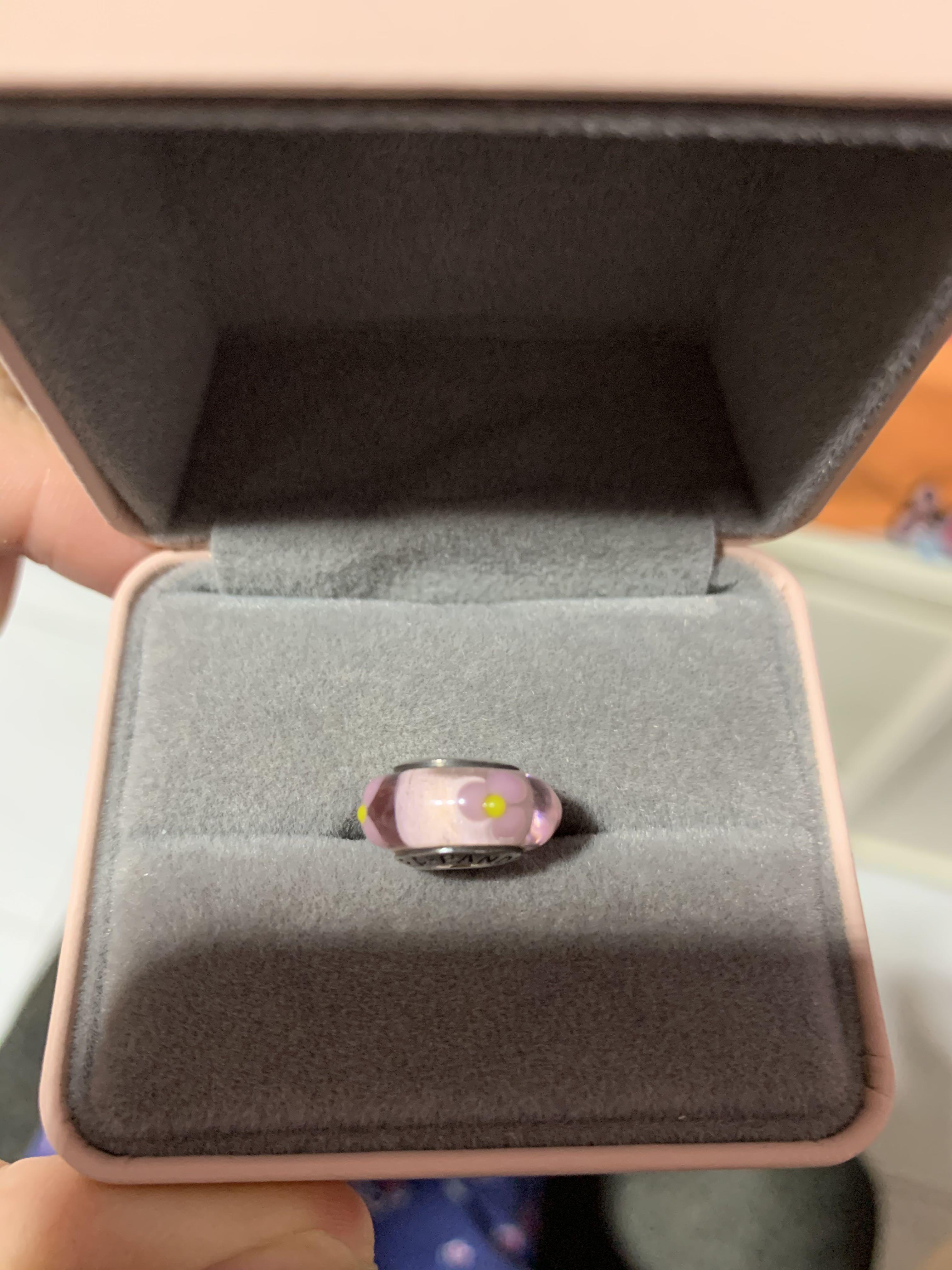 Pandora pink flower Murano glass charm, Women's Fashion, Jewelry ...